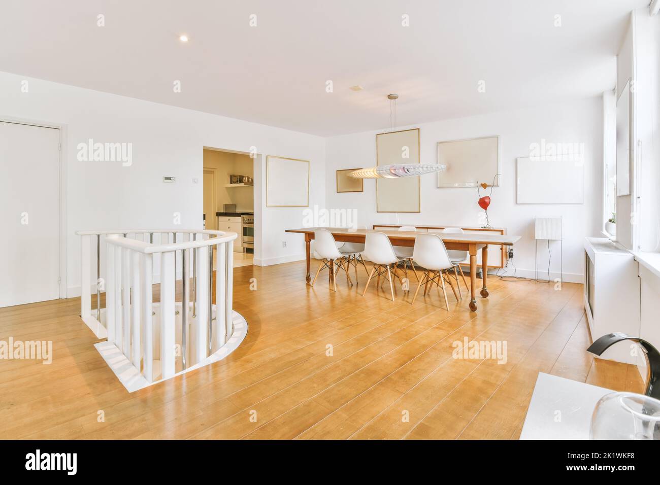 Contemporary minimalist style interior design of light studio apartment ...