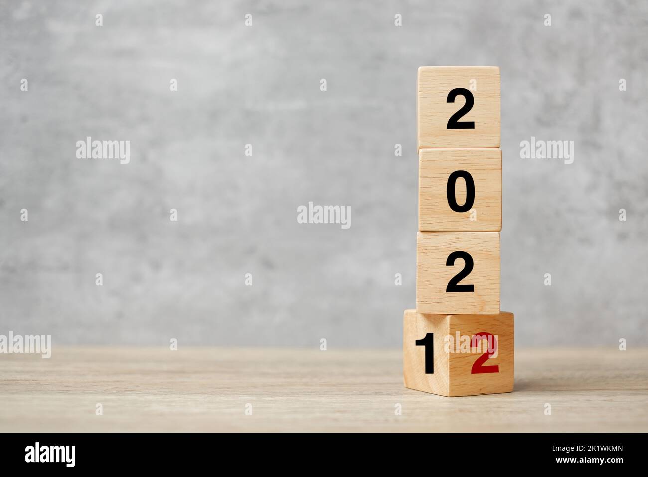 block flipping 2021 to 2022 text on table. Resolution, strategy, plan ...