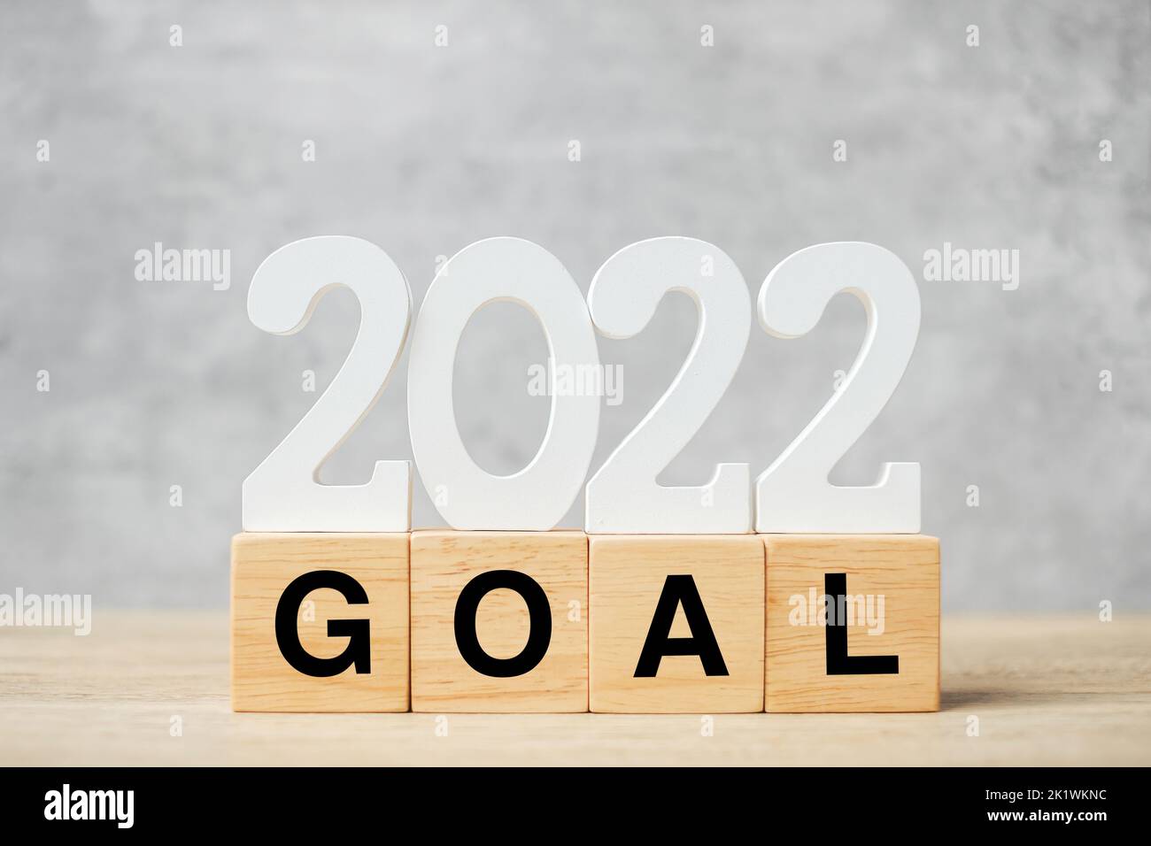 2022 New Year text with GOAL block. Resolution, strategy, plan ...