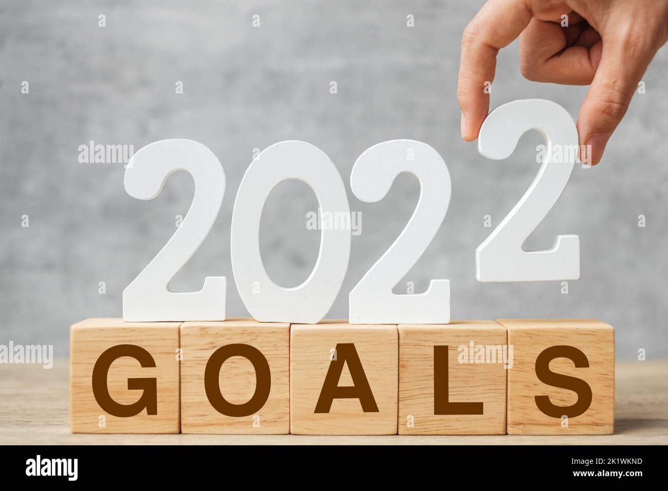 2022 New Year text with GOAL block. Resolution, strategy, plan ...