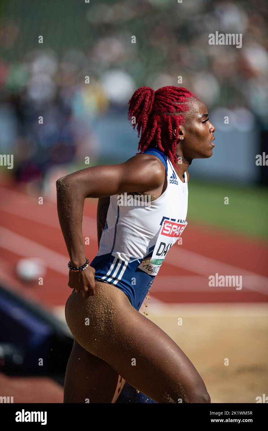 Yanis David participating in the long jump of the European Athletics ...
