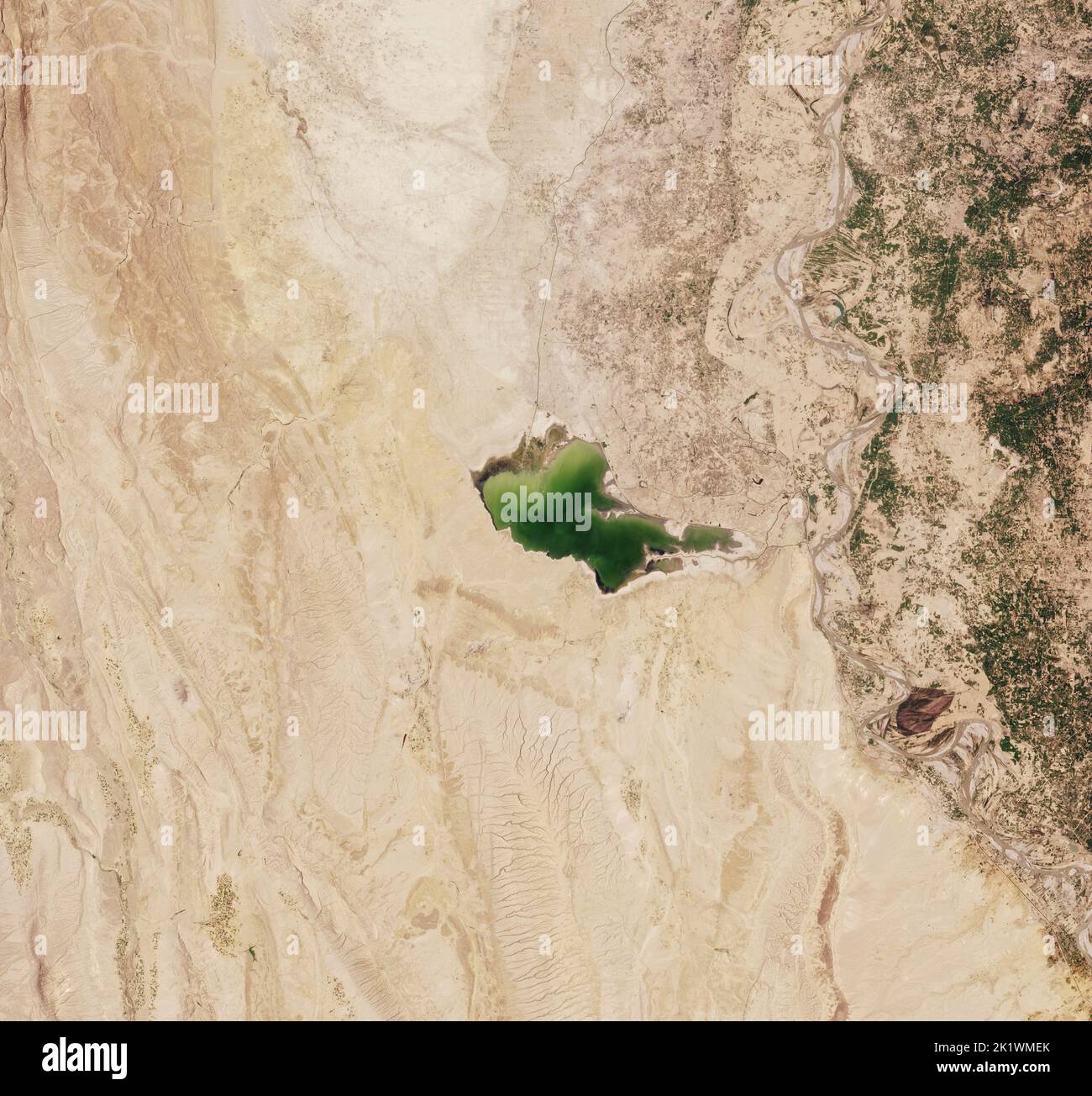 Lake Manchar, Pakistan, satellite image Stock Photo - Alamy