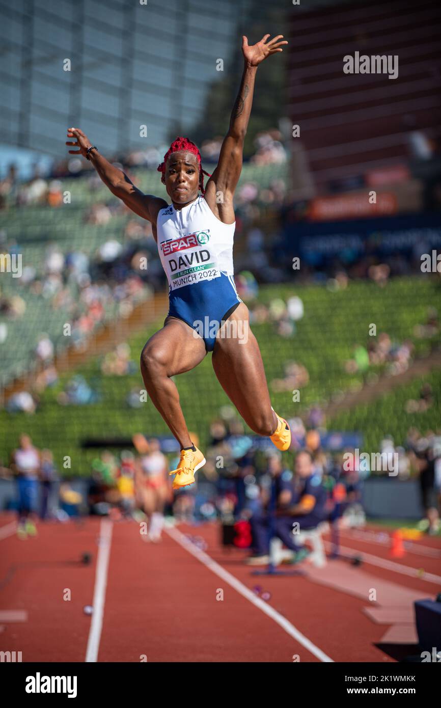 Yanis David participating in the long jump of the European Athletics ...