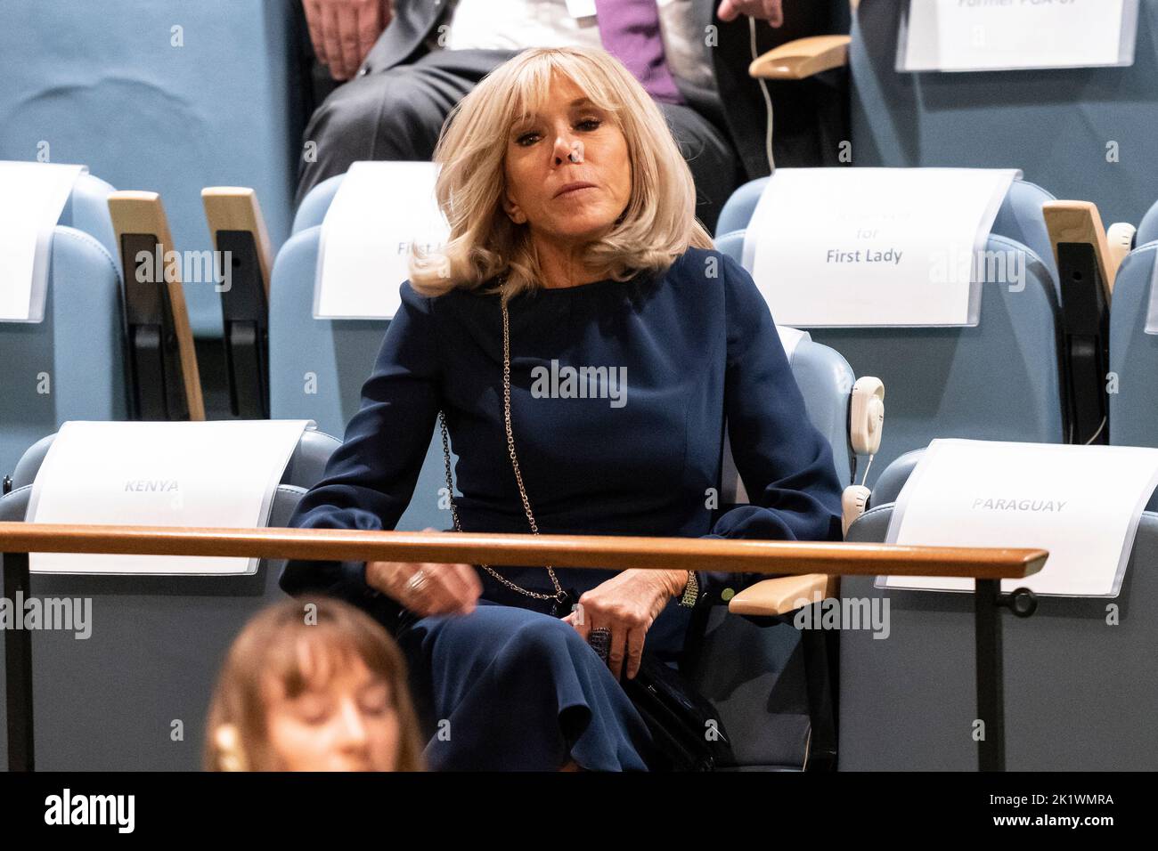 Brigitte Macron, First Lady of the French Republic speaks at 77th ...
