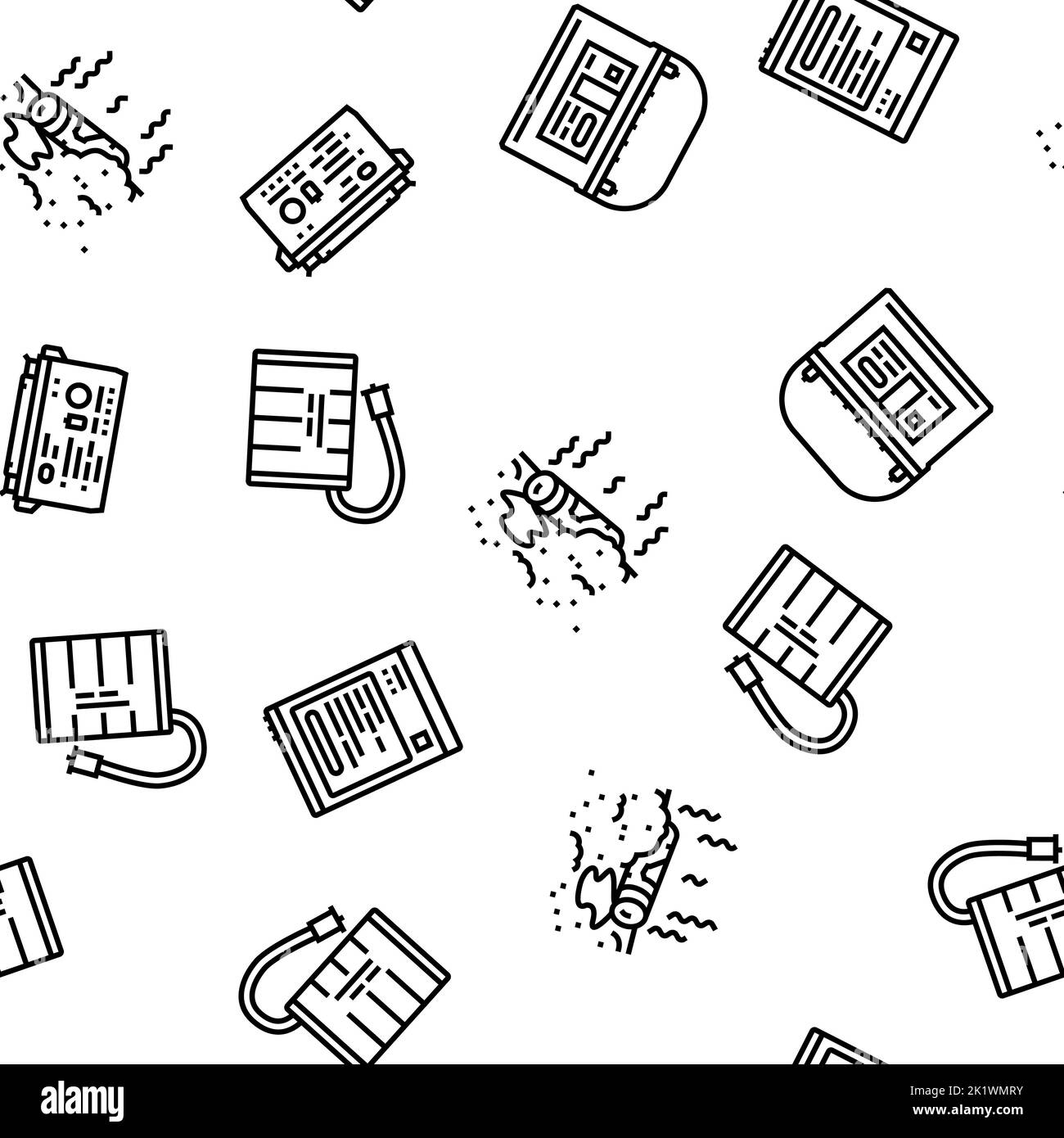 battery power energy electric car vector seamless pattern Stock Vector ...