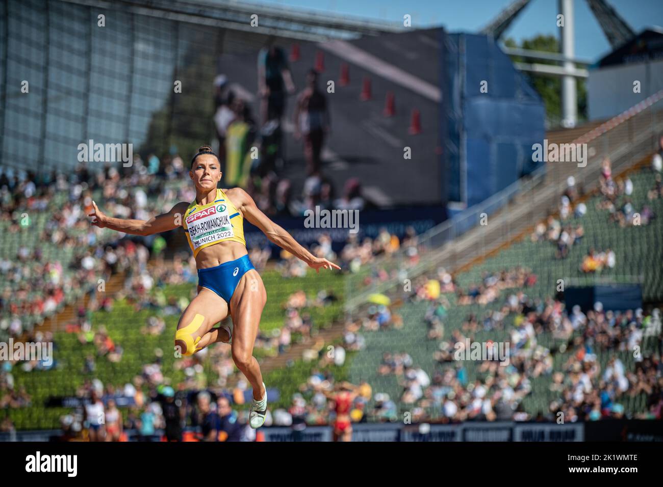 Maryna Bek-Romanchuk participating in the long jump of the European ...