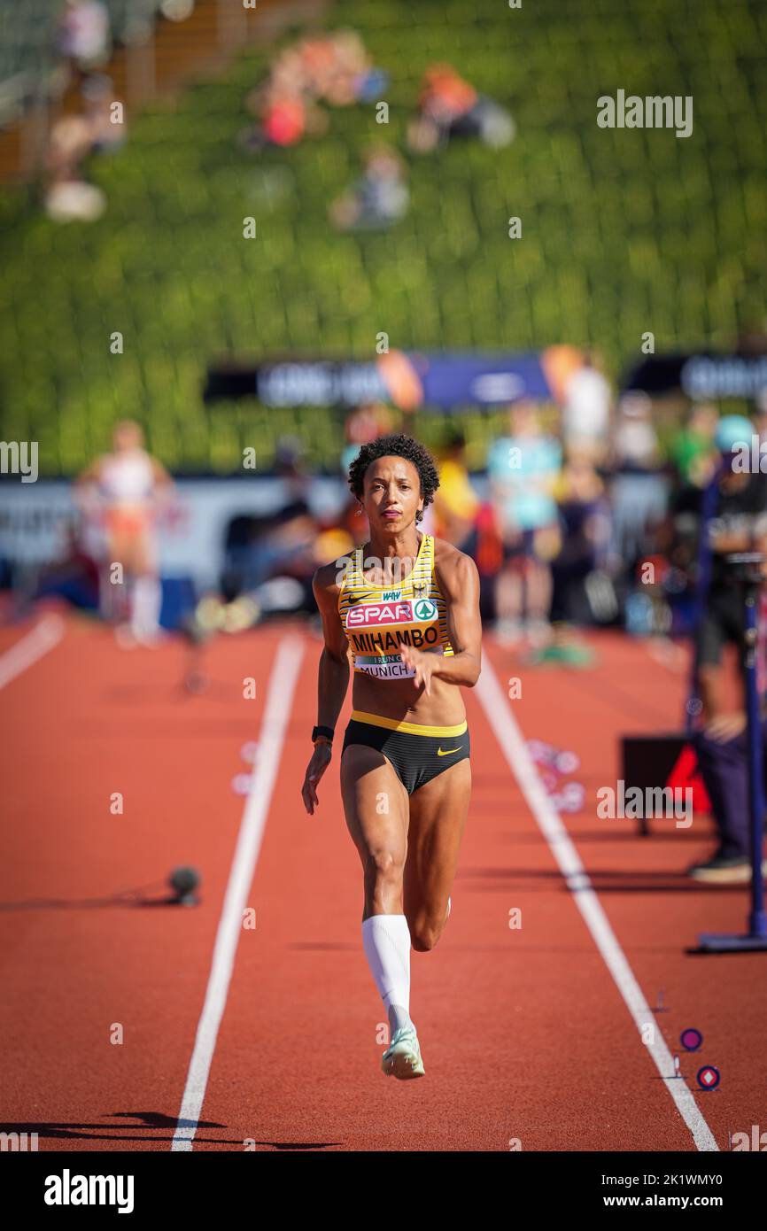 Malaika Mihambo participating in the long jump of the European ...
