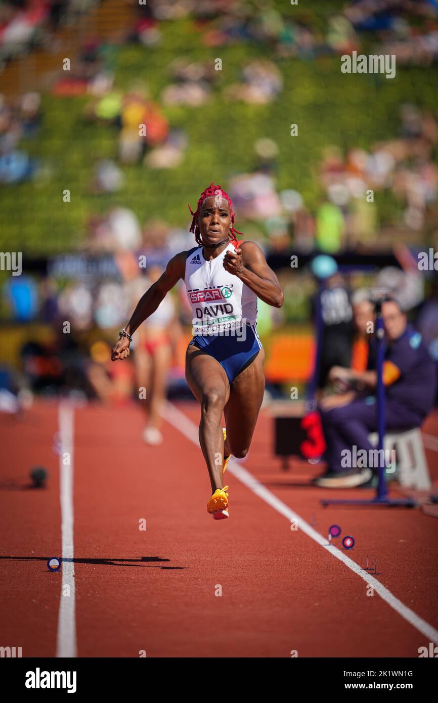 Yanis David participating in the long jump of the European Athletics ...