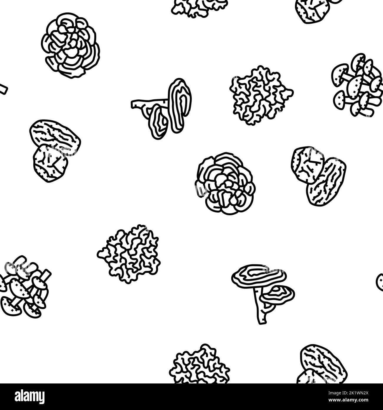 mushroom food forest fungi vector seamless pattern Stock Vector Image ...