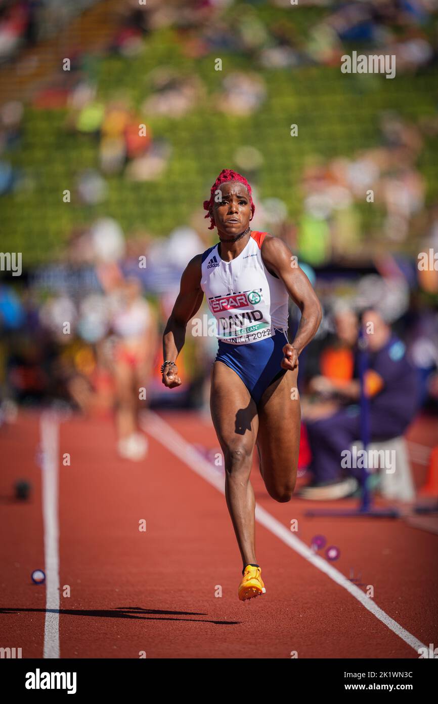 Yanis David participating in the long jump of the European Athletics ...