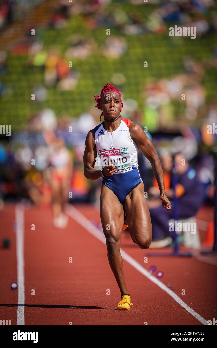 Yanis David participating in the long jump of the European Athletics ...
