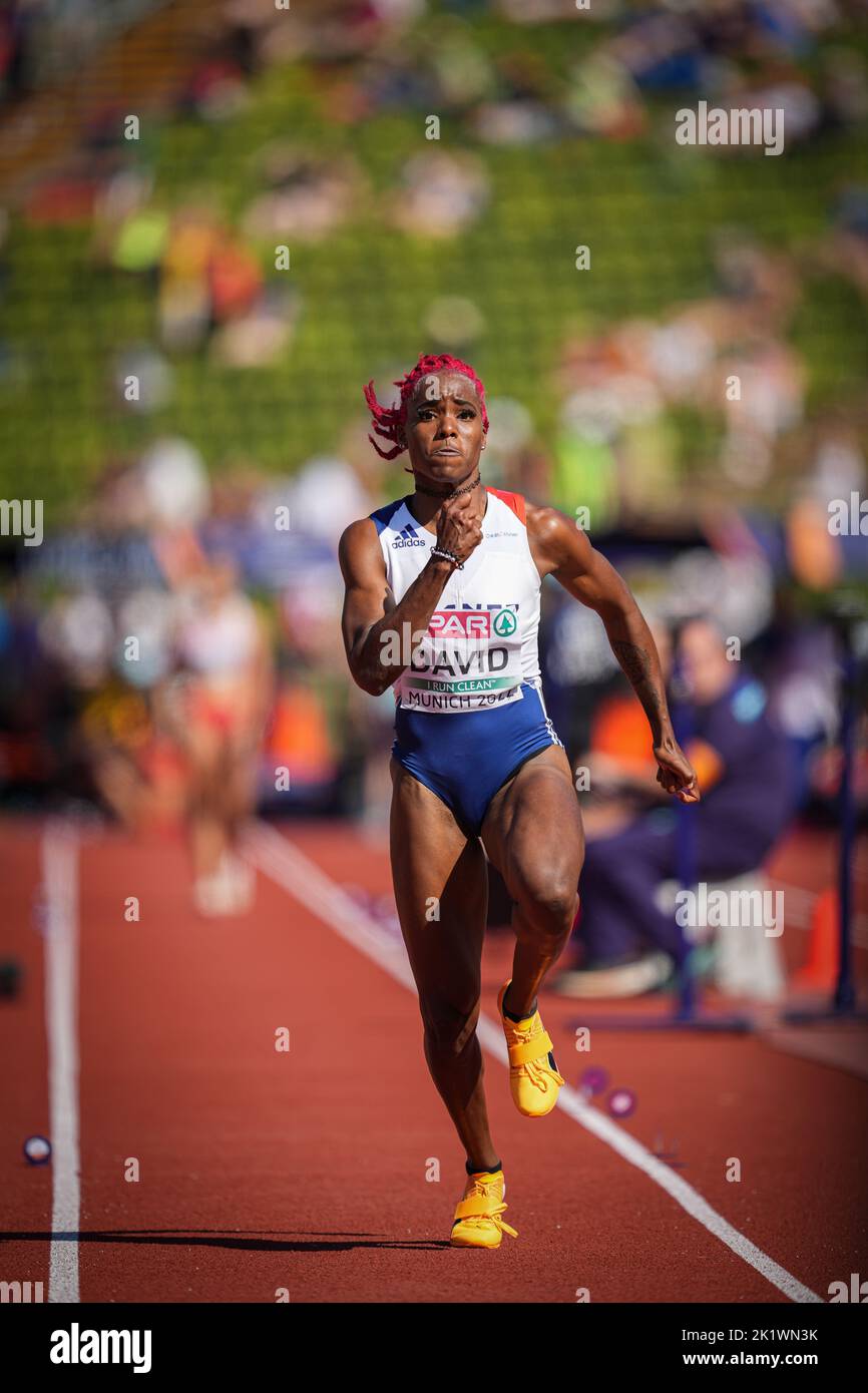 Yanis David participating in the long jump of the European Athletics ...