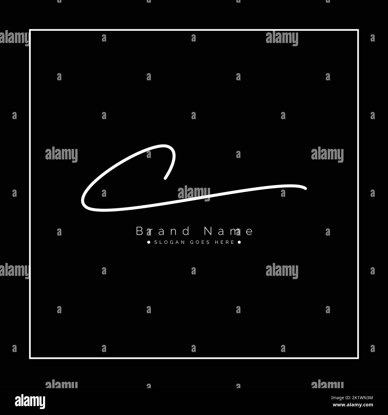 C Letter Signature Logo - Initial Alphabet for C - Hand Drawn C Logo ...