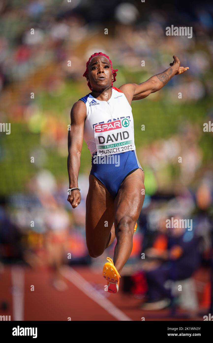 Yanis David participating in the long jump of the European Athletics ...