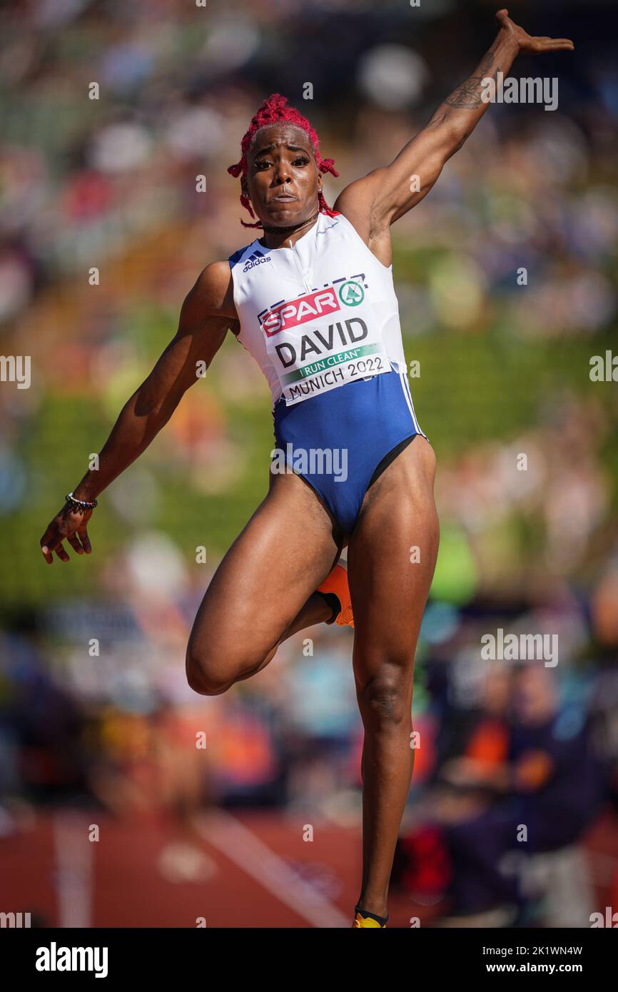 Yanis David participating in the long jump of the European Athletics ...