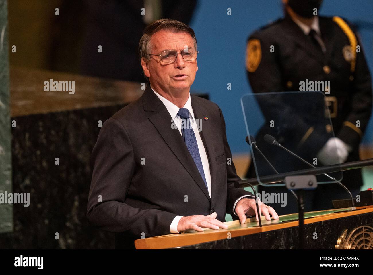 New York, NY - September 20, 2022: Jair Messias Bolsonaro President of ...