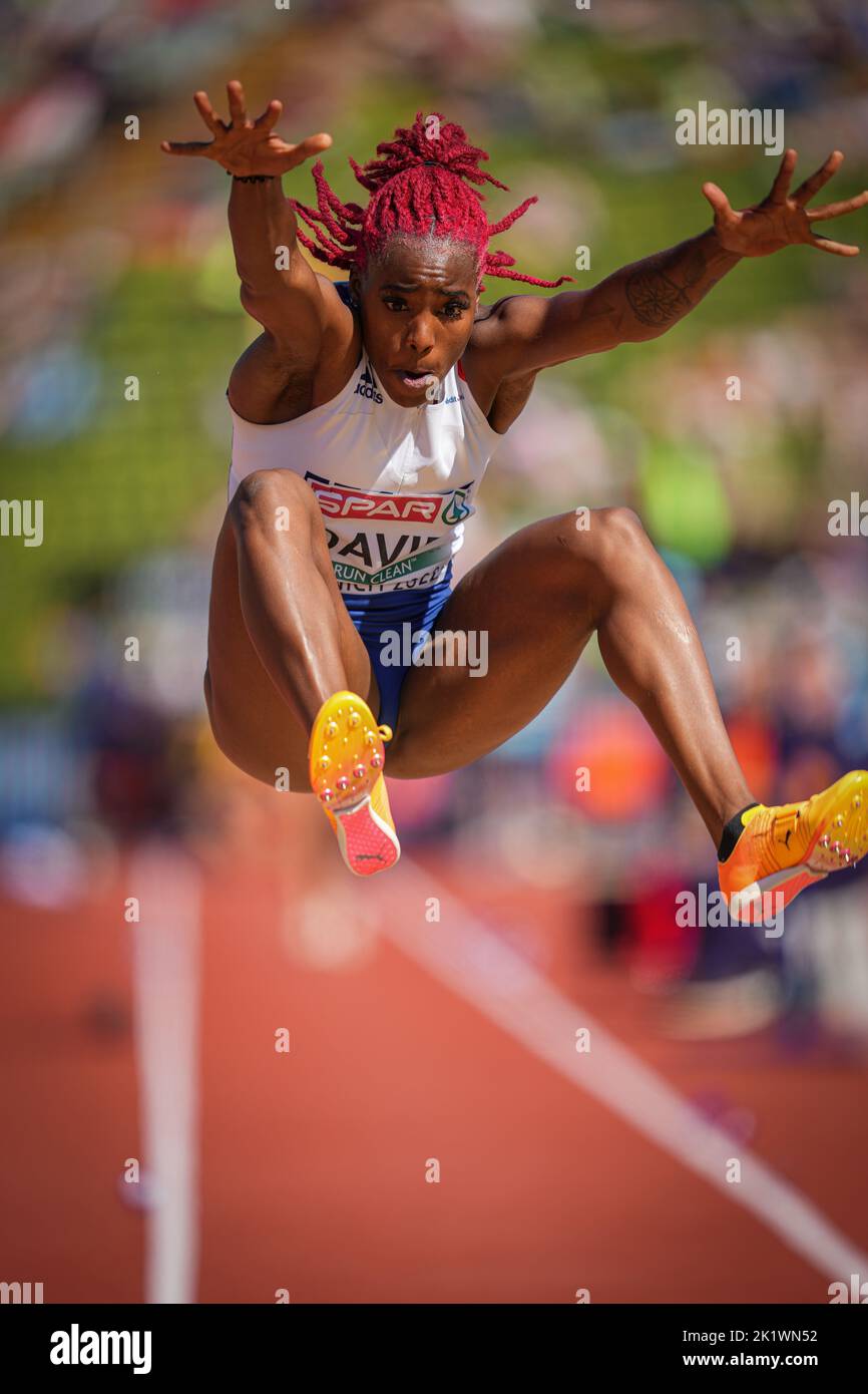 Yanis David participating in the long jump of the European Athletics ...