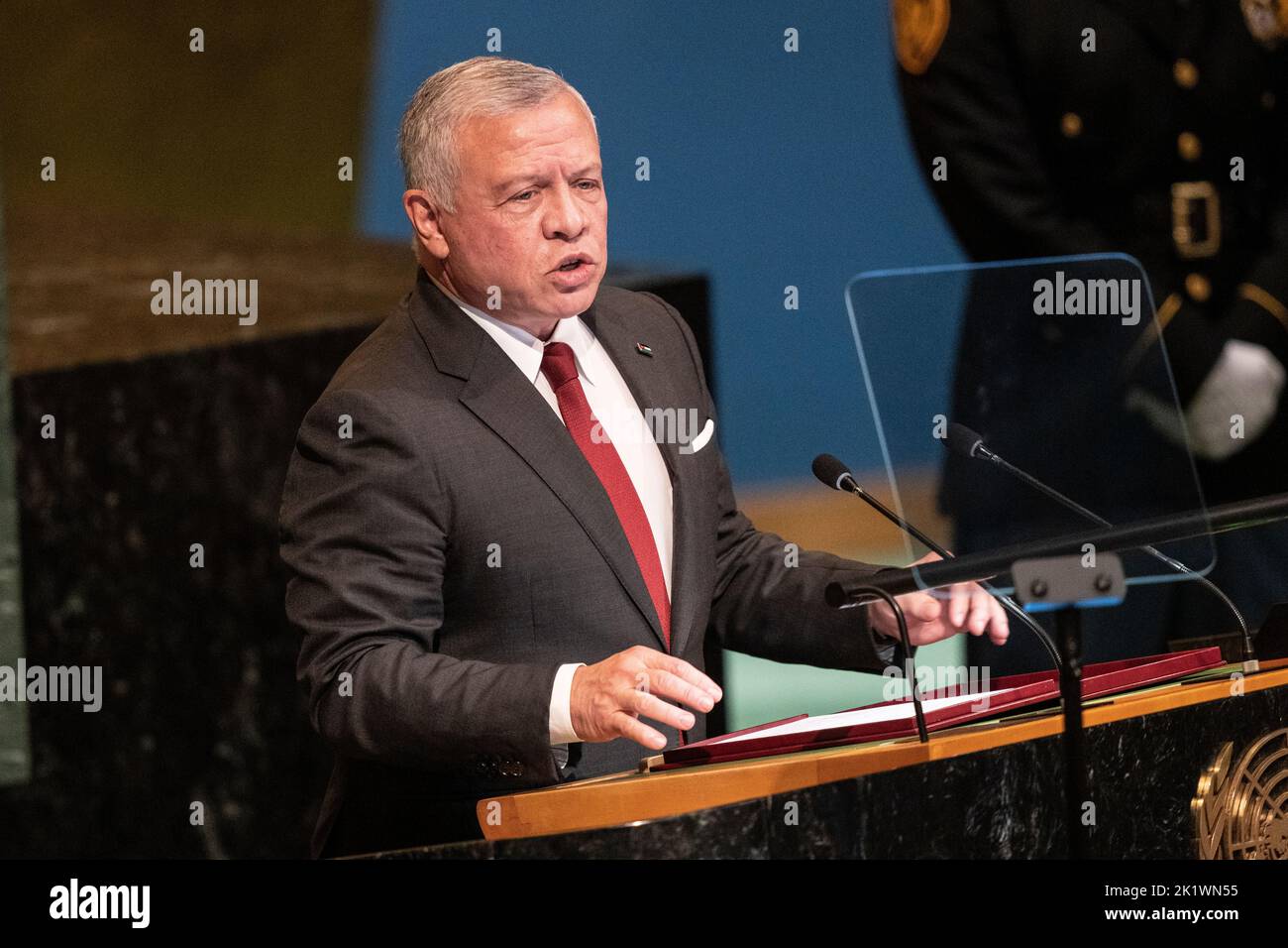 New York, NY - September 20, 2022: King Abdullah II ibn Al Hussein King ...