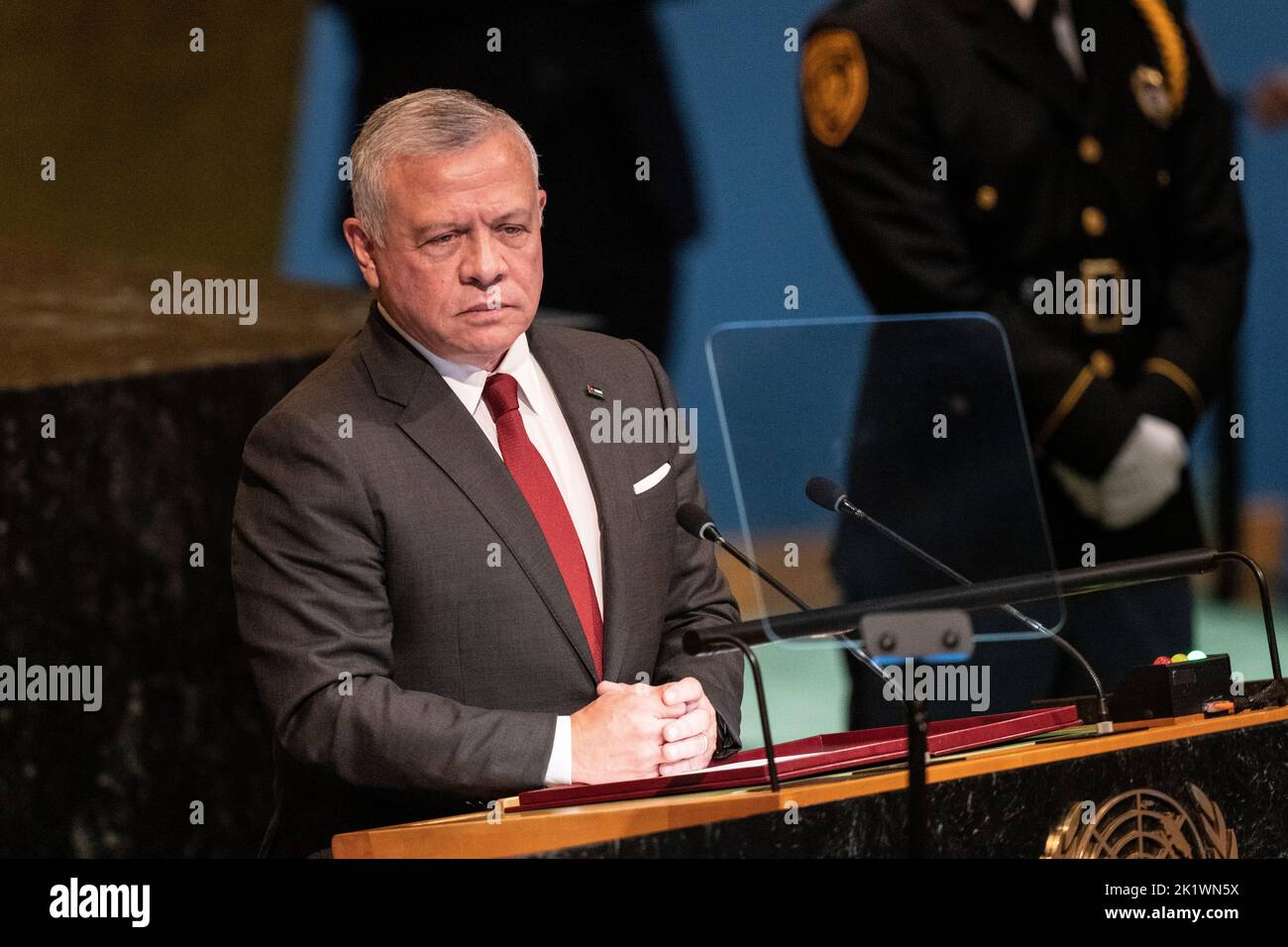 New York, NY - September 20, 2022: King Abdullah II ibn Al Hussein King of the Hashemite Kingdom ...