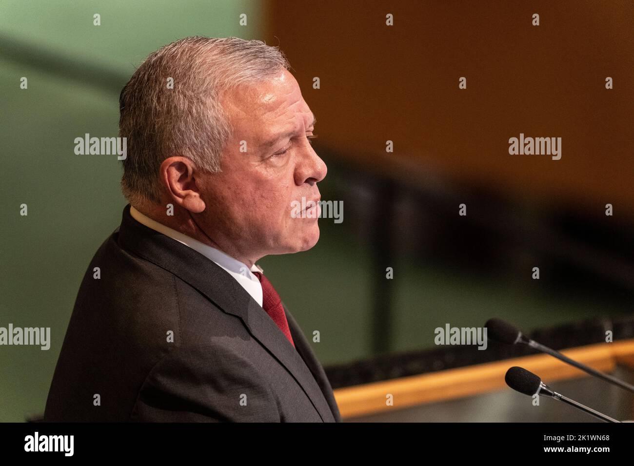 New York, NY - September 20, 2022: King Abdullah II ibn Al Hussein King ...