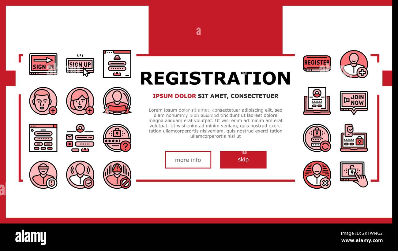 Online registration landing page Stock Vector Images - Alamy