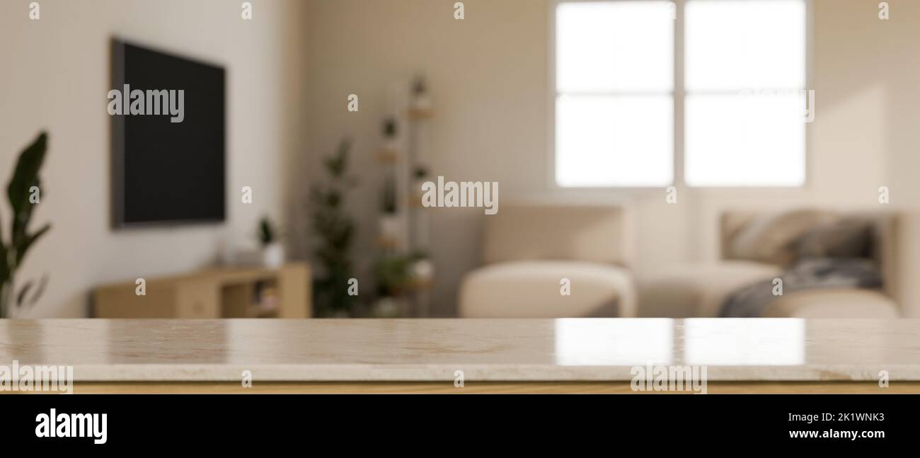 Empty tabletop for montage your product display in front of blurred ...