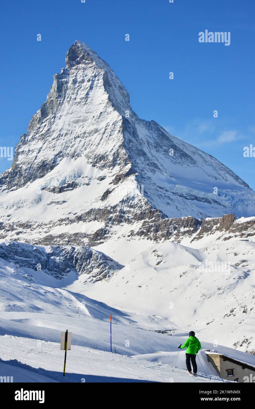 Switzerland. Valais canton. Zermatt. The ski domain of Zermatt is 360 ...