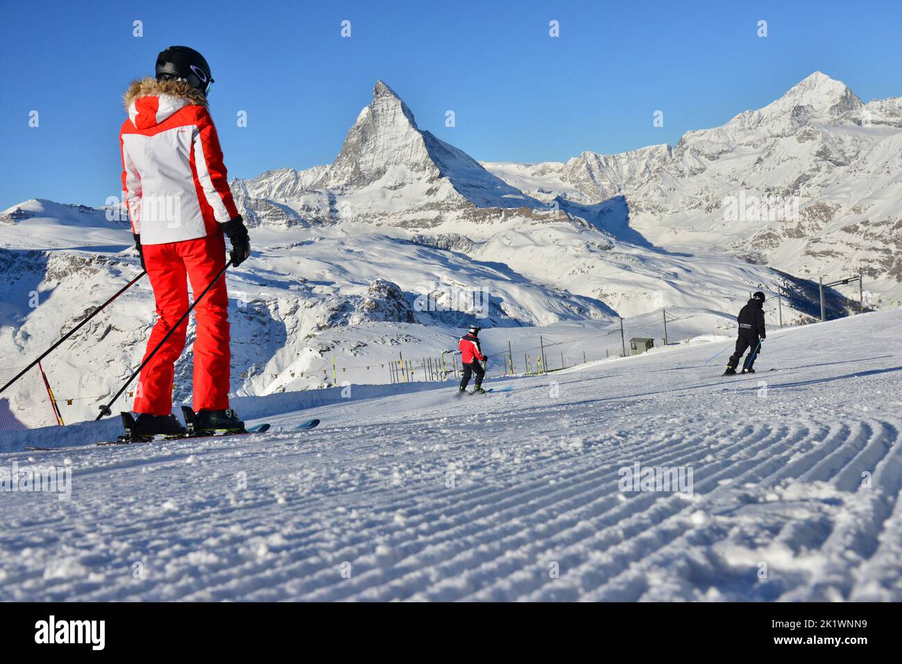 Switzerland. Valais canton. Zermatt. The ski domain of Zermatt is 360 ...