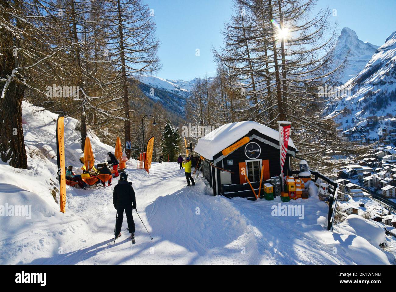 Switzerland. Valais canton. Zermatt. The ski domain of Zermatt is 360 ...