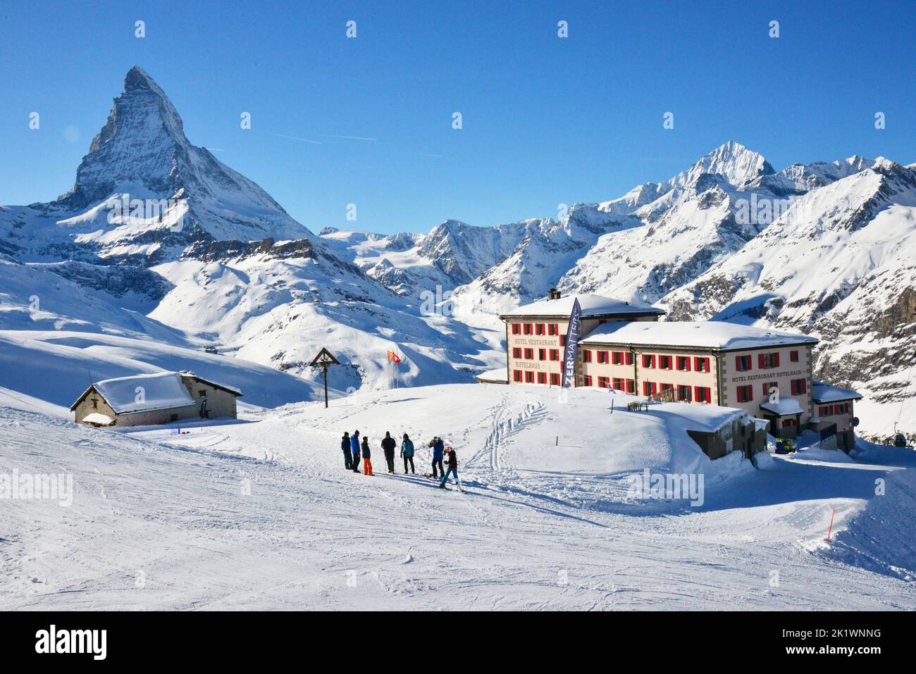Switzerland. Valais canton. Zermatt. The ski domain of Zermatt is 360 ...