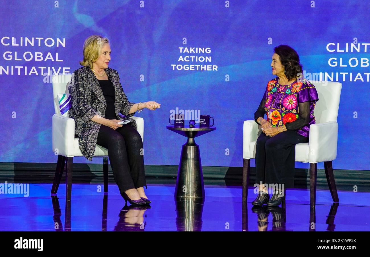 09/20/2022 New York City, New York Hillary Rodham Clinton, Dolores C ...
