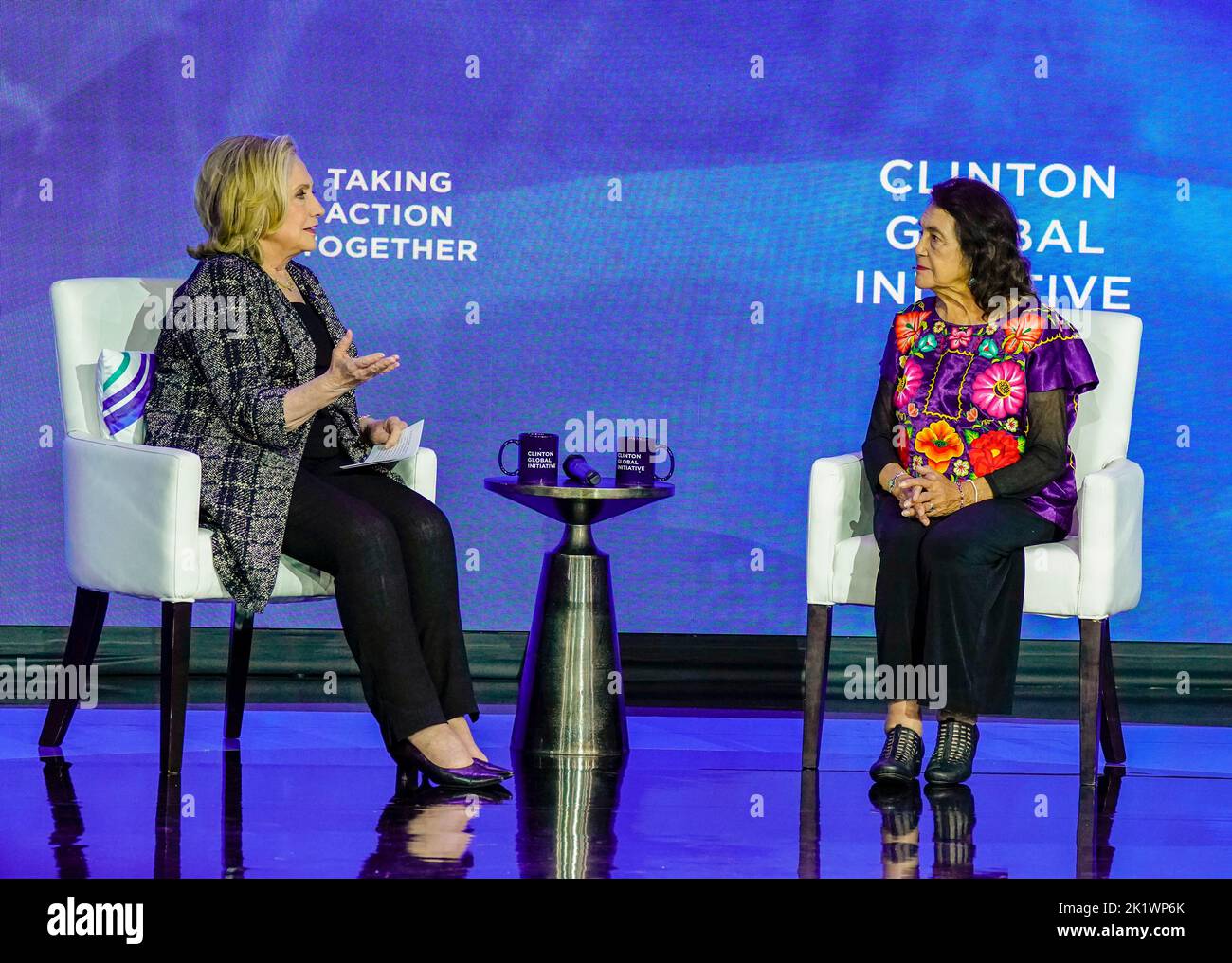 09/20/2022 New York City, New York Hillary Rodham Clinton, Dolores C. Huerta during the 2022 ...