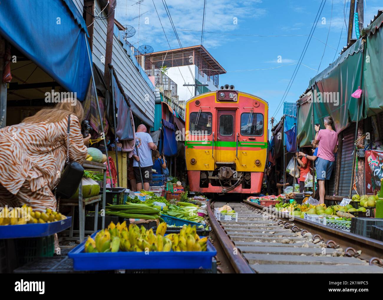 Food market on rail tracks hi-res stock photography and images - Alamy