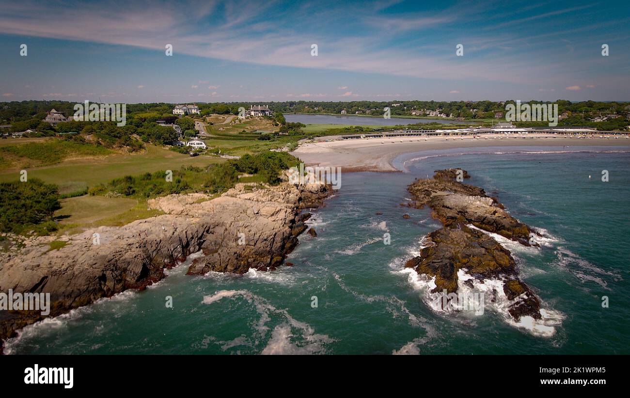 An aerial view of the beautiful nature of Newport, Rhode Island Stock ...