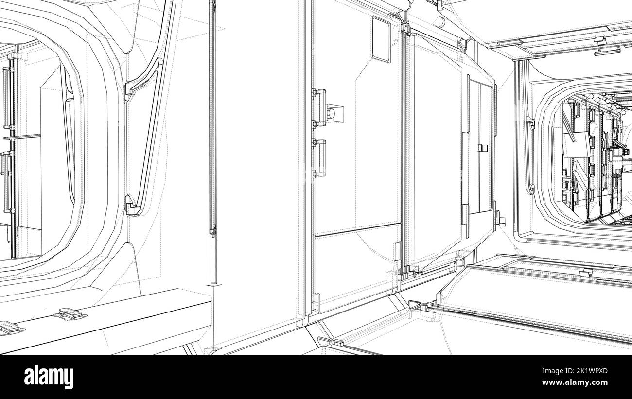 Interior of the space station. Vector Stock Vector Image & Art - Alamy