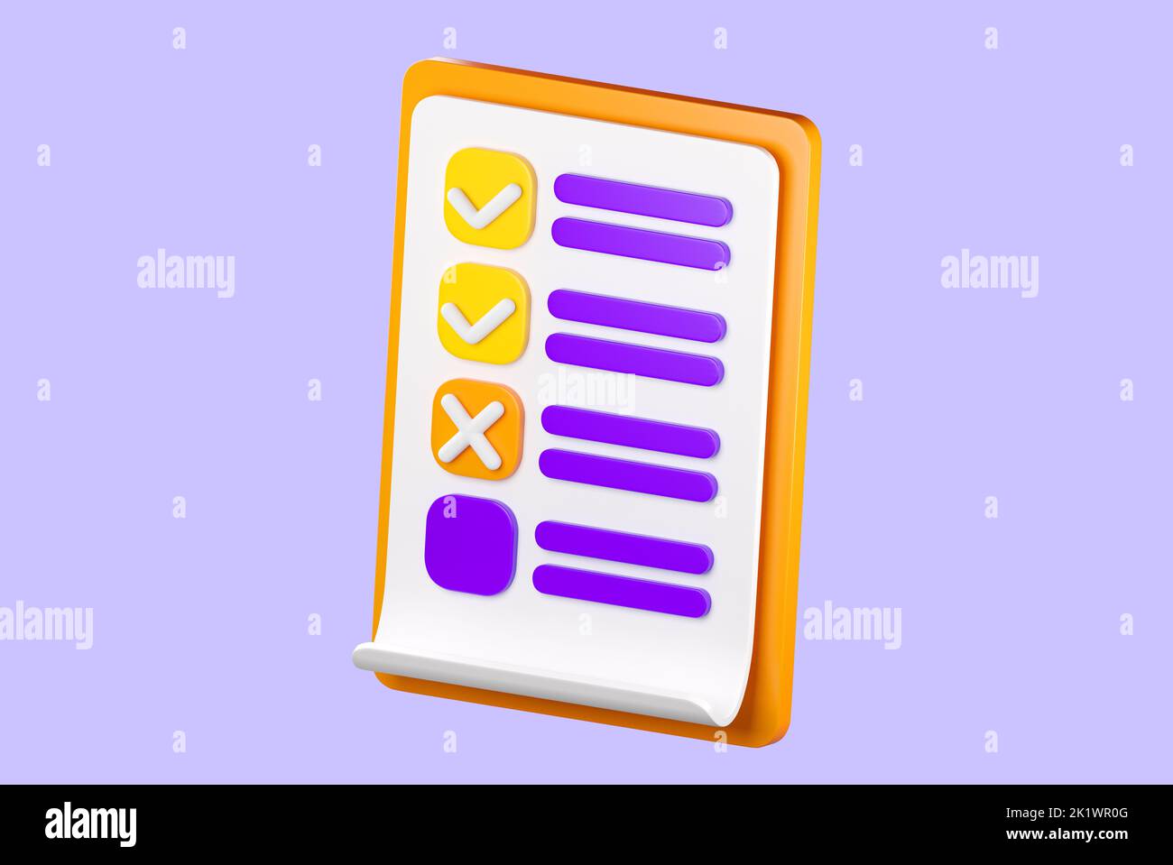 3d checklist clipboard icon. Todo or tasks list, vote form, online ...