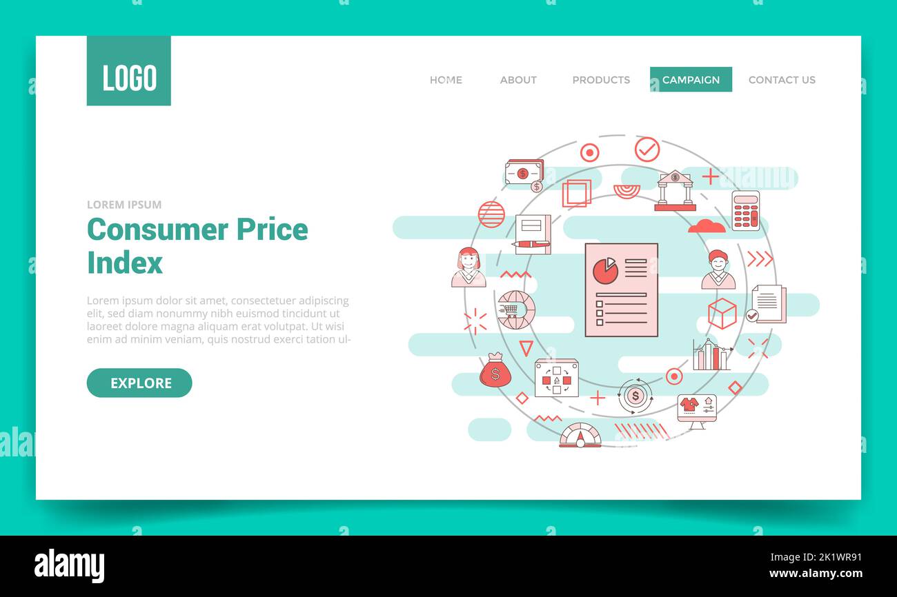 cpi consumer price index concept with circle icon for website template ...