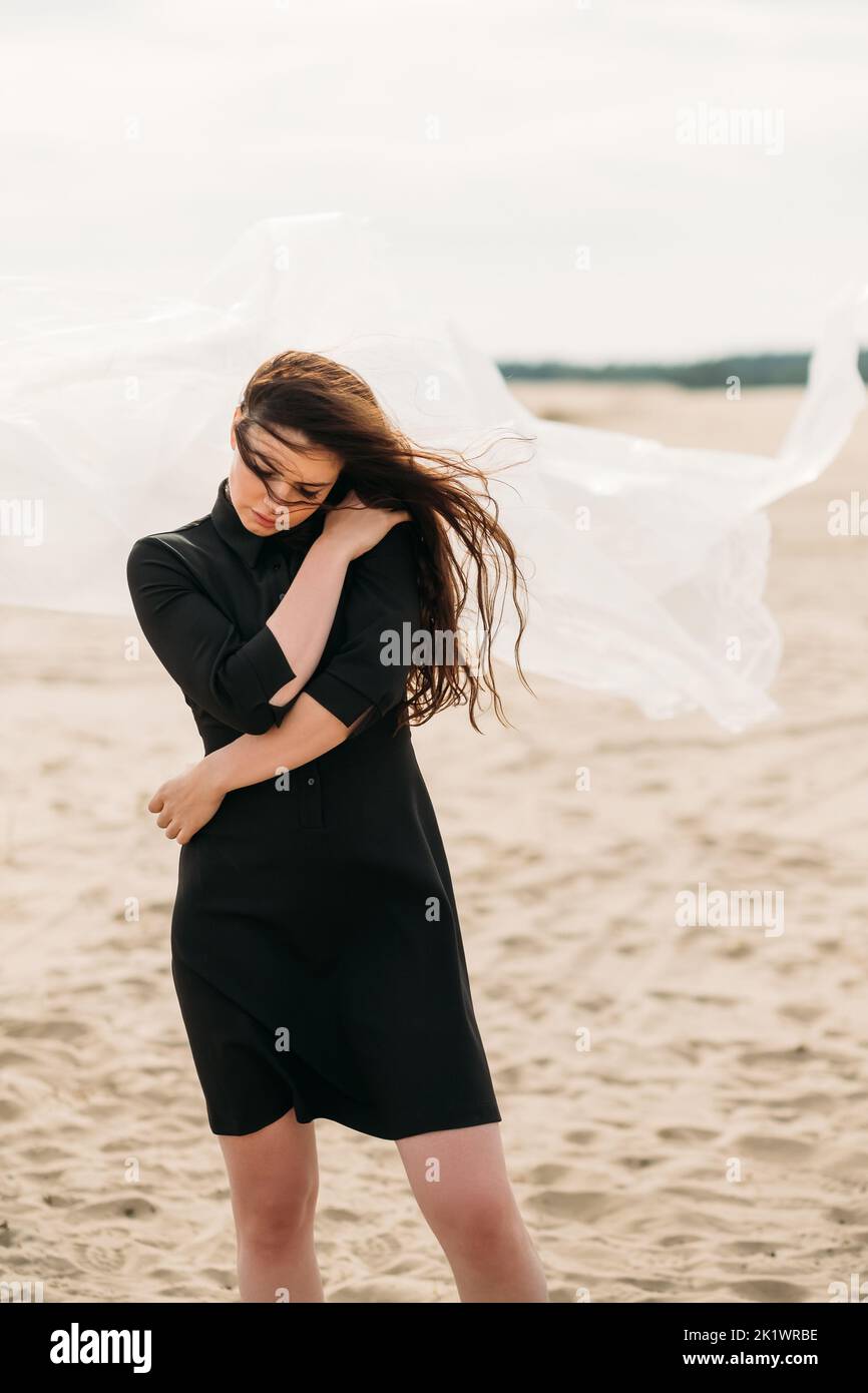 Woman loneliness. Female abuse. Protection safety. Portrait of hurt ...