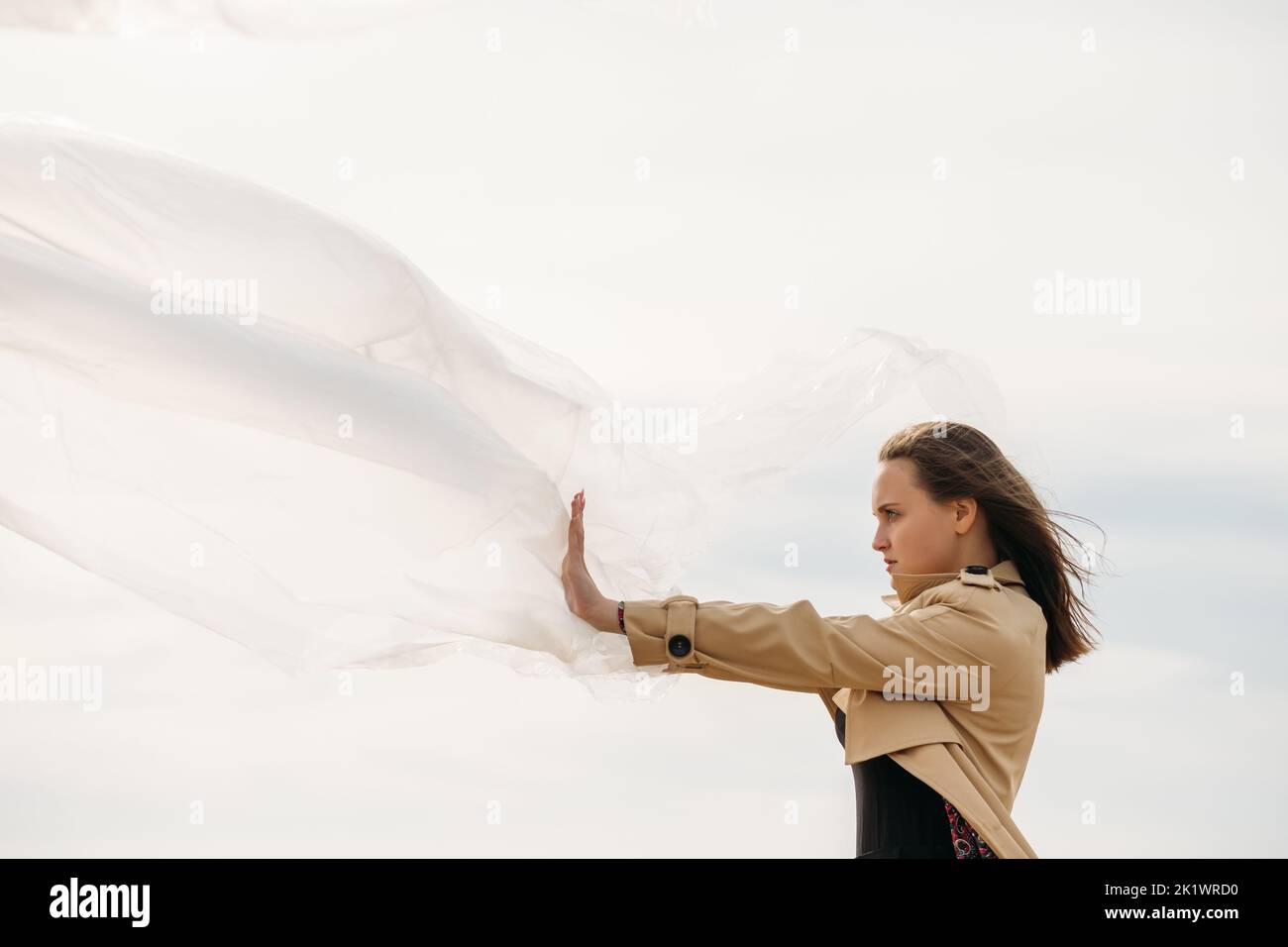 Stop discrimination. Female rights. Determination leadership. Portrait ...