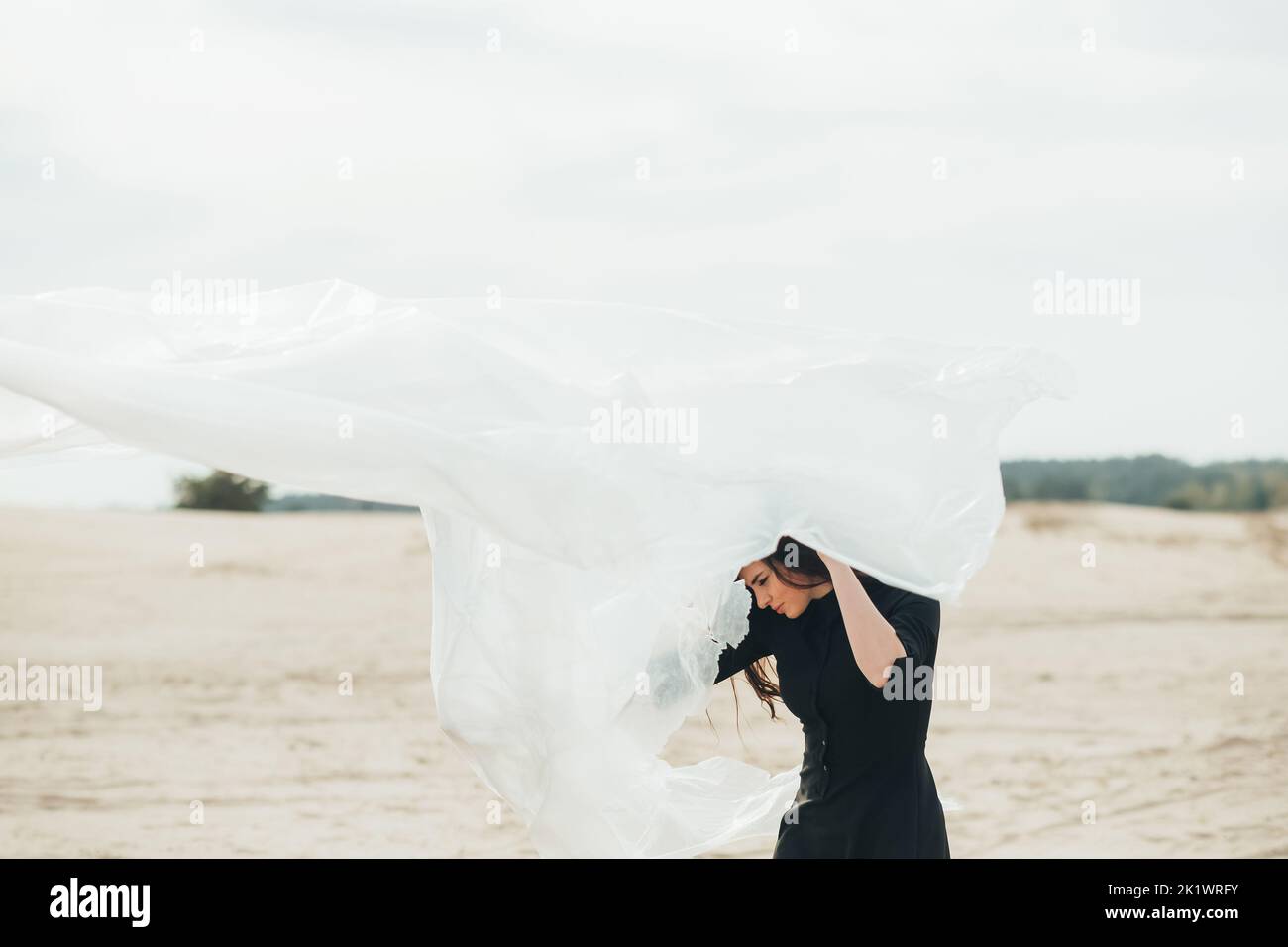 Female discrimination. Social pressure. Violence abuse. Art portrait of ...