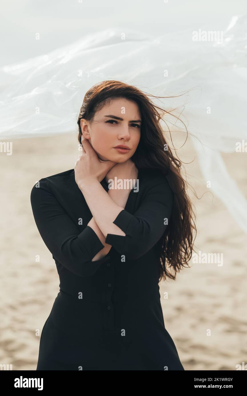 Woman abuse. Domestic violence. Protection safety. Art portrait of ...