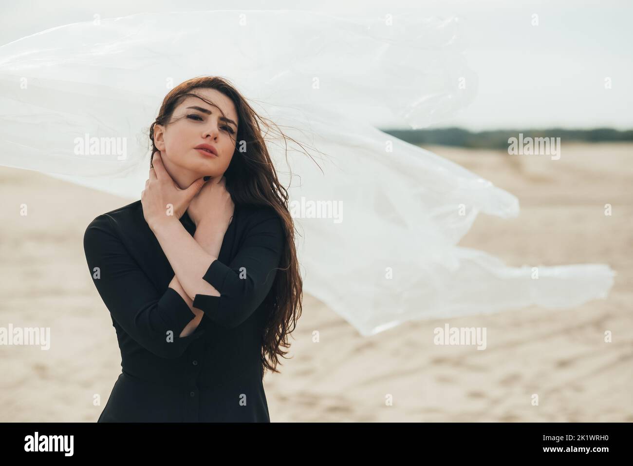 Shortness of breath. Air pollution. Respiratory disorder. Art portrait ...