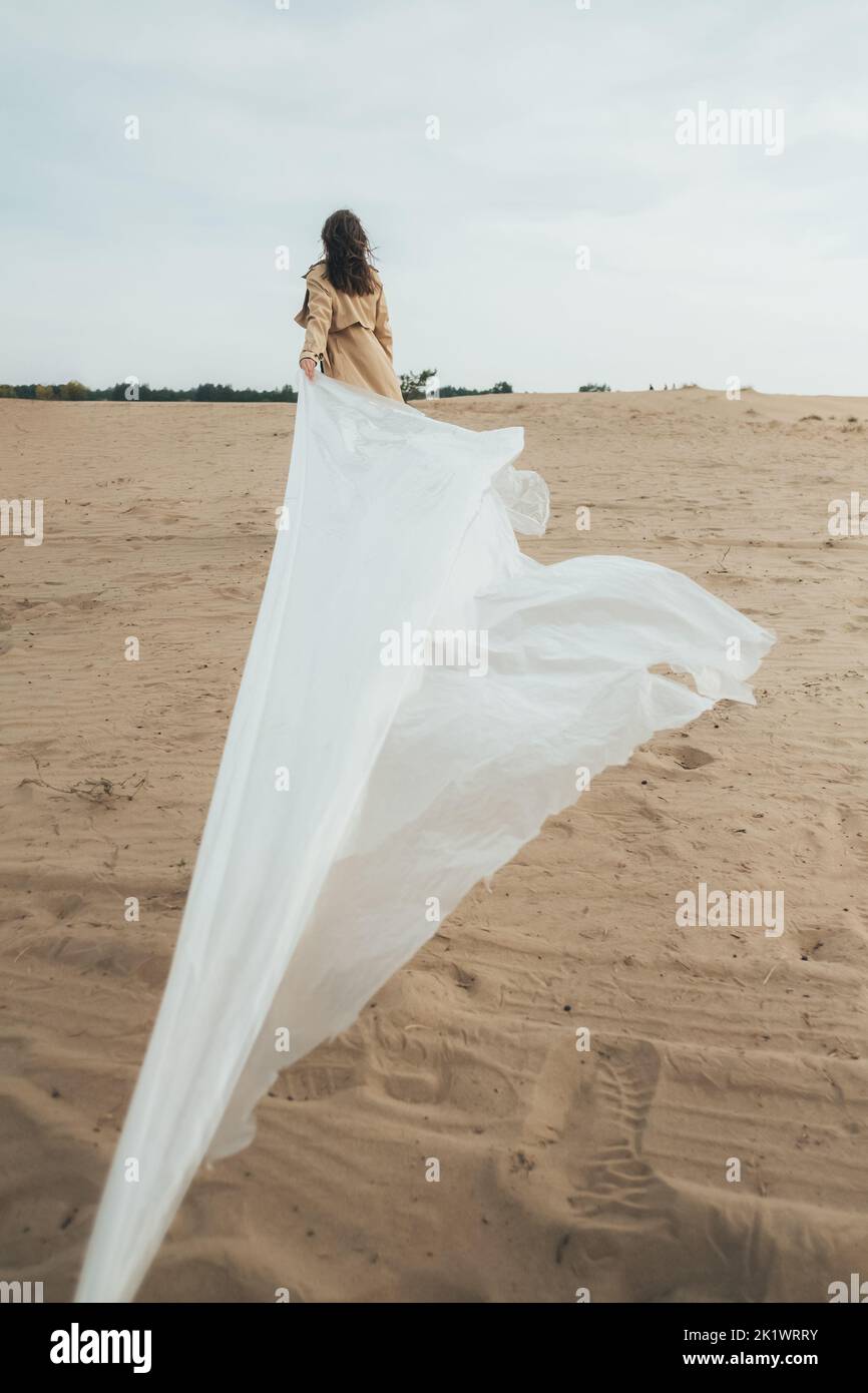 Female freedom. Woman independence. Future opportunity. Back view of ...