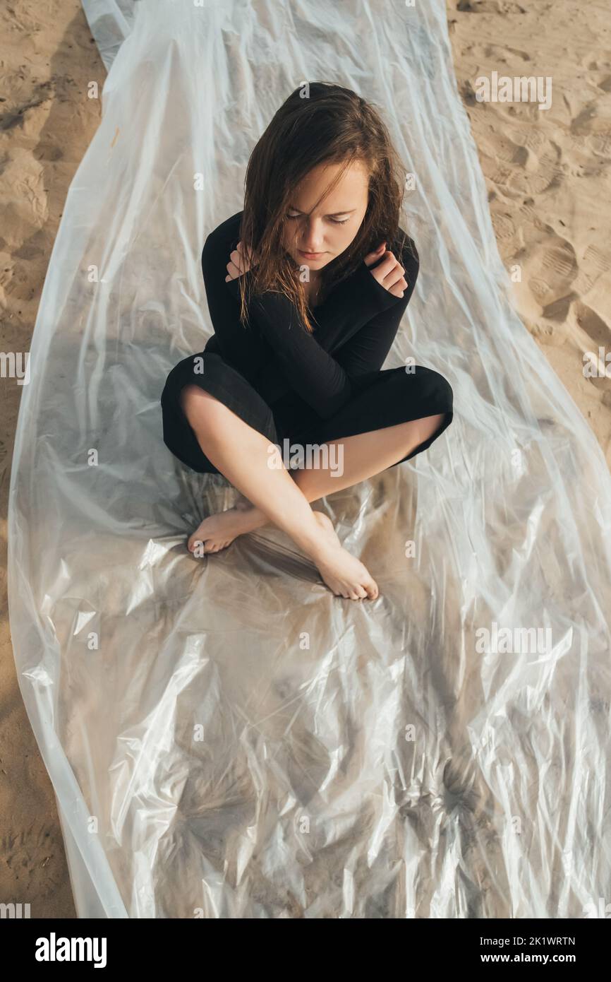 Female protection. Emotional crisis. Disappointment loneliness. Art ...