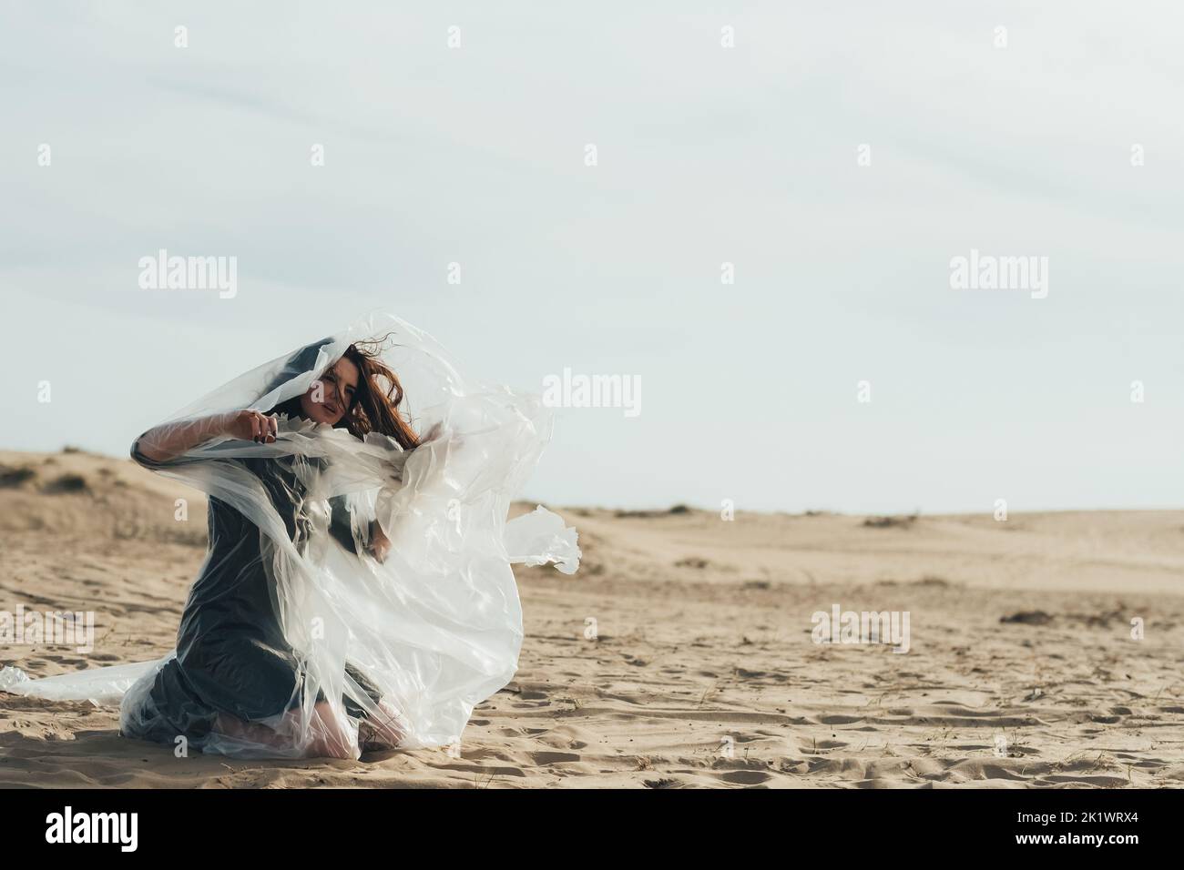 Human trafficking. Female slavery. Forced labour. Disturbed scared ...