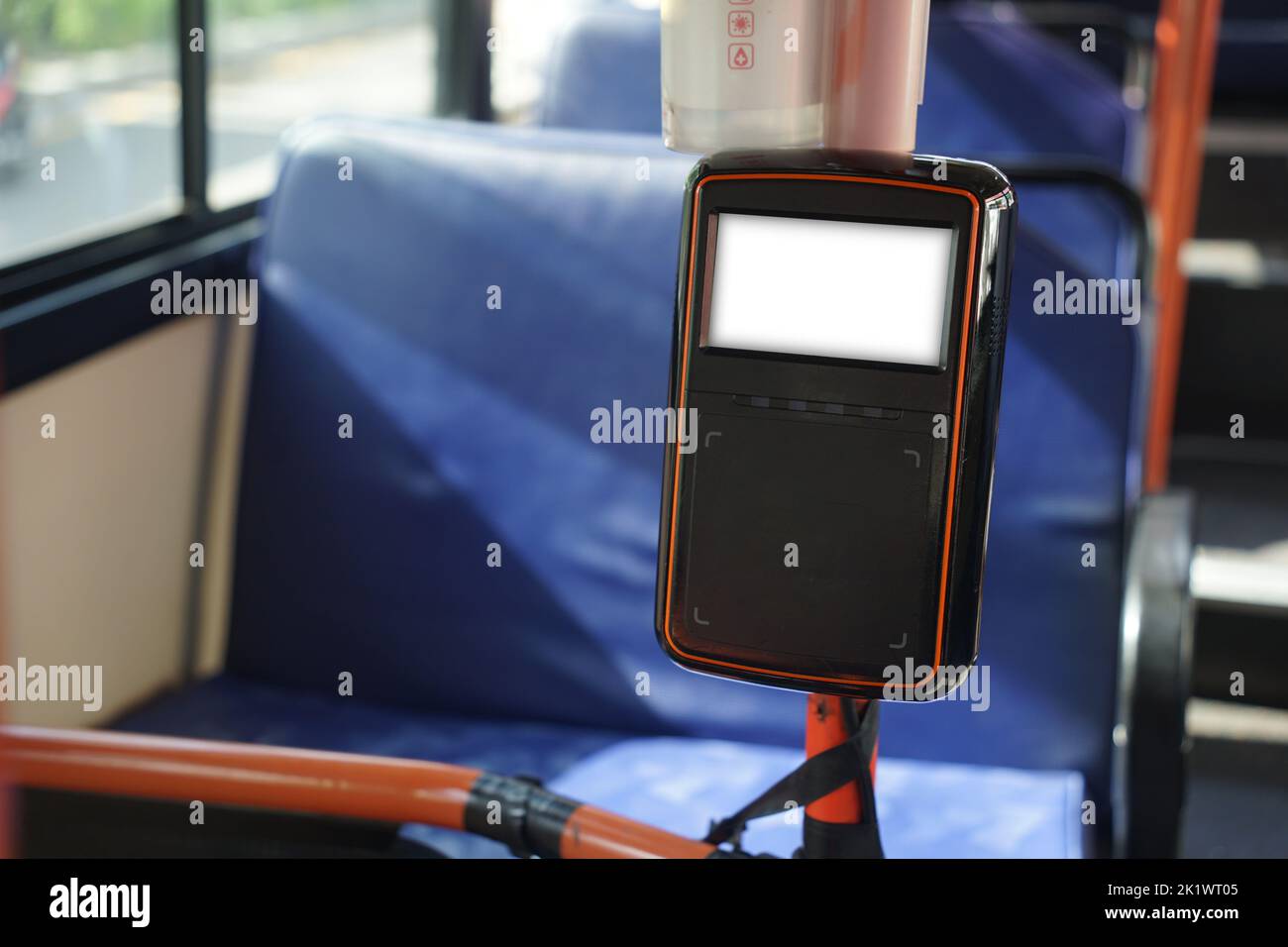 Bus Inside Scenery and Advertising Mockup Stock Photo - Alamy