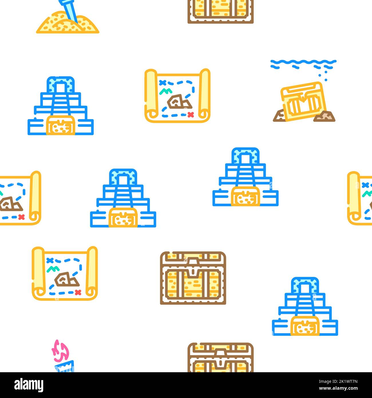 Treasure Precious And Antique vector seamless pattern Stock Vector ...