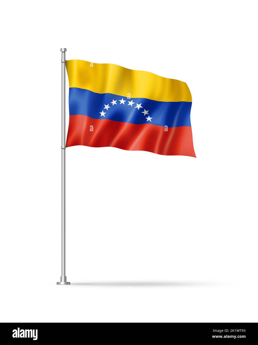 Venezuela flag, 3D illustration, isolated on white Stock Photo - Alamy