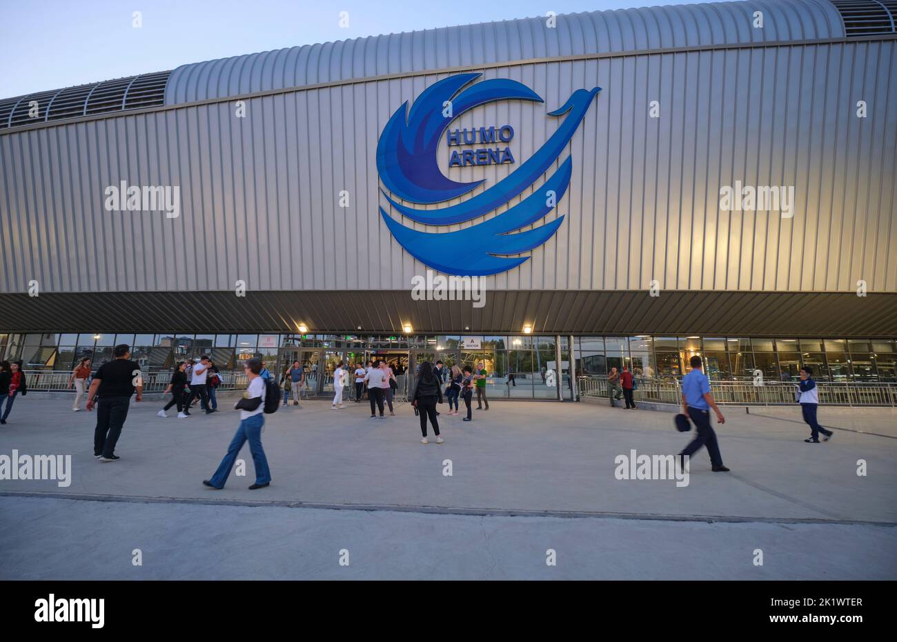 Sports fans outside one of the entrances, before an evening mens ...