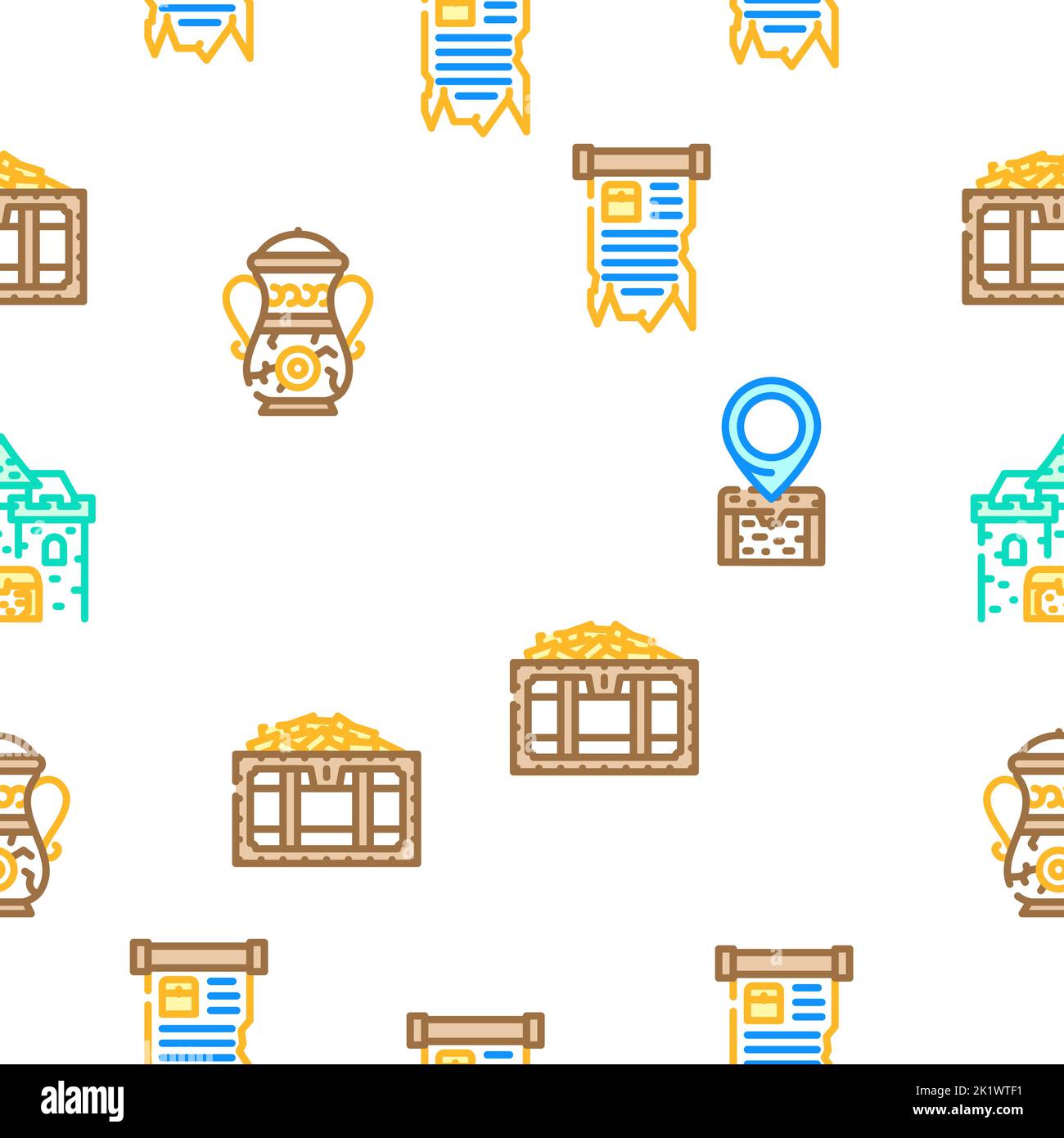 Treasure Precious And Antique vector seamless pattern Stock Vector ...